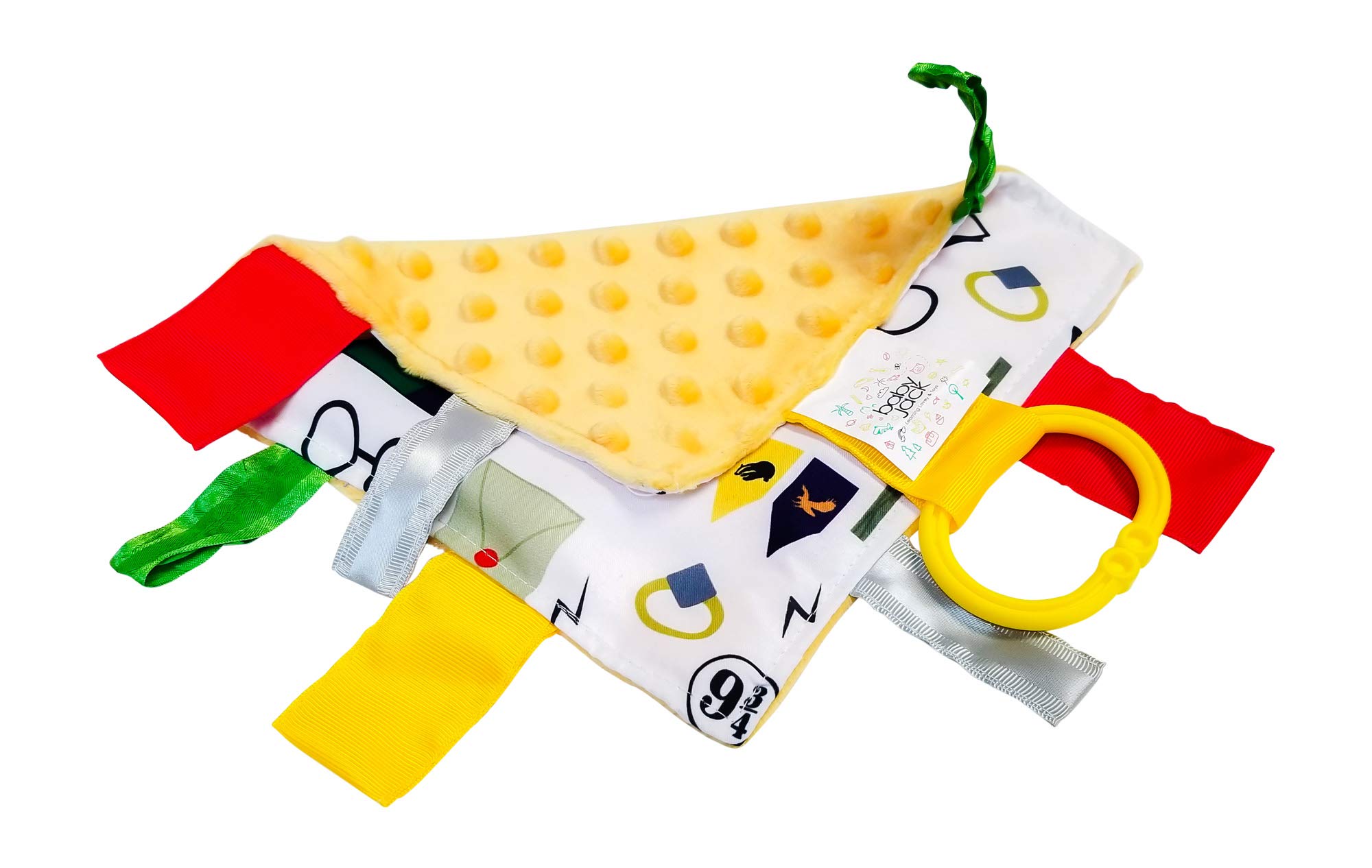 Lovey Chew Blanket Crinkle Toy Tag Square Sensory by Baby Jack (Wizard)