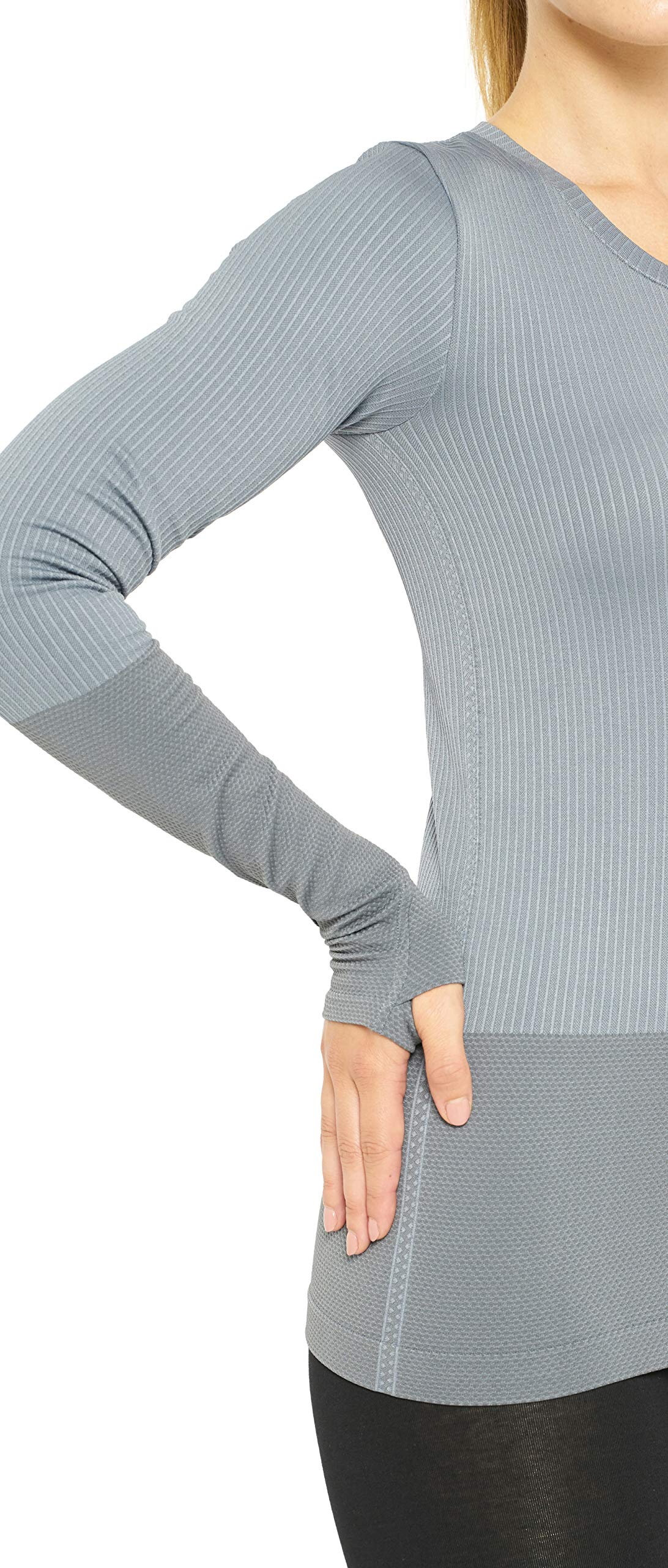 Long Sleeve Compression Thermal Workout Tops for Women - Dry Fit Running T-Shirts with Thumbholes Merlot