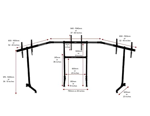 Next Level Racing Free Standing Triple Monitor Stand (NLR-A010)