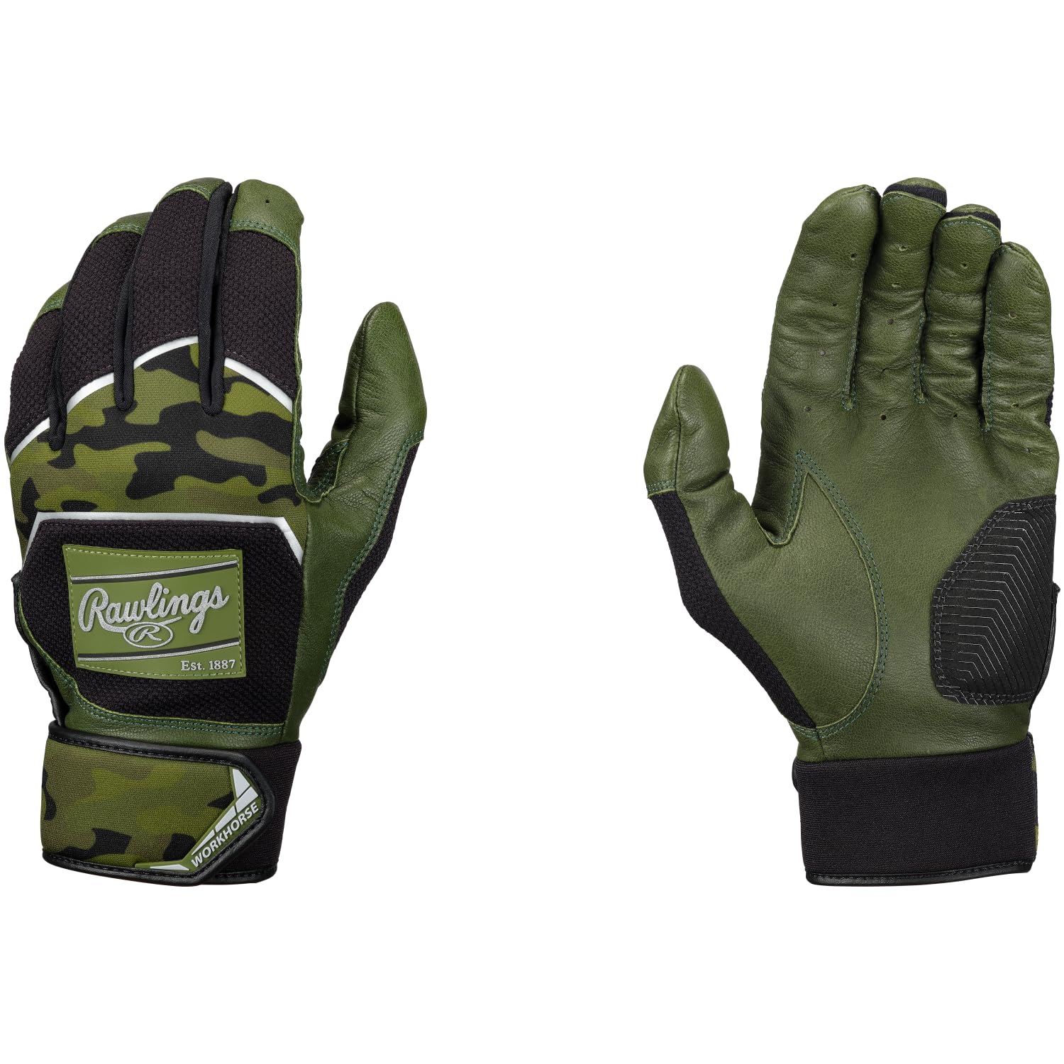 Rawlings | WORKHORSE Baseball Batting Gloves | Adult Medium | White