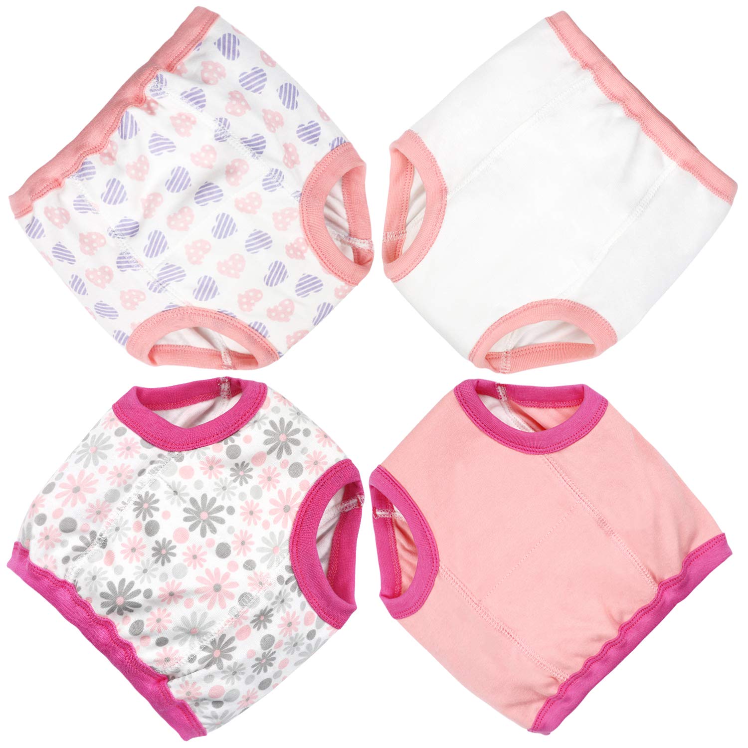 MooMoo Baby Cotton Absorbent Potty Training Pants Toddler Training Underwear for Baby Girl 4T