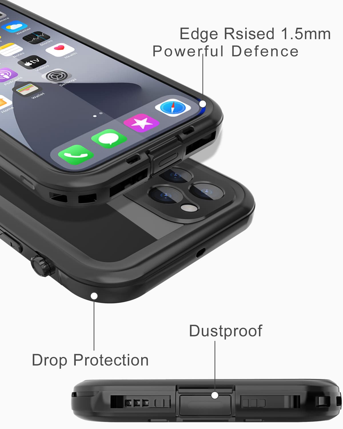 LOVE BEIDI iPhone 11 Pro Max Waterproof case 6.5'', Rugged iPhone 11 Pro Max Case with Screen Protector, Shockproof Full-Body Dustproof Case for iPhone 11 Pro Max 6.5ββ (Purple/Pink)