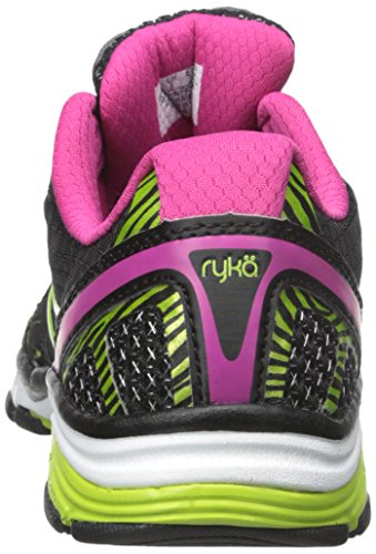 Ryka Women's Vida RZX Cross-Training Shoe, Black/Ryka Pink/Lime Blaze, 8.5 M US