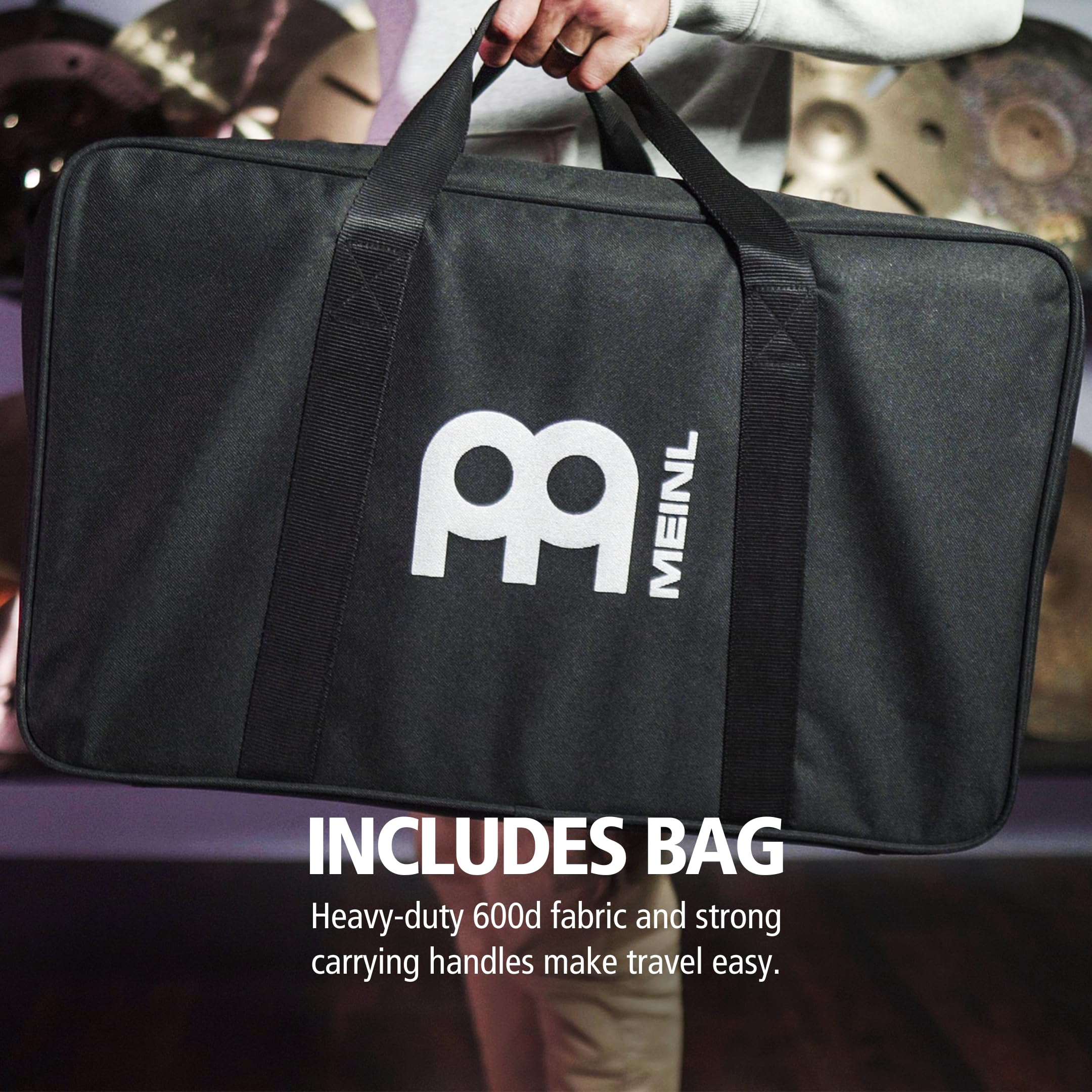 Meinl Percussion MCAJ100BK-MA+ Maple Cafe Cajon with Internal Fixed Snares and FREE Gig Bag, MDF Resonating Body (VIDEO)