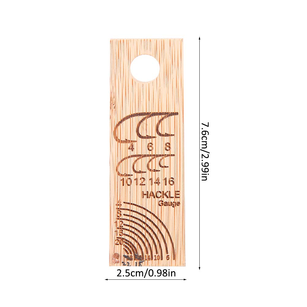 Shanrya Lightweight Convenient to Use Wooden Fish Hook Ruler, Easy to Carry and Store Fish Hook Ruler, Fishing Tool Accessory for Measuring Fish Hook Size