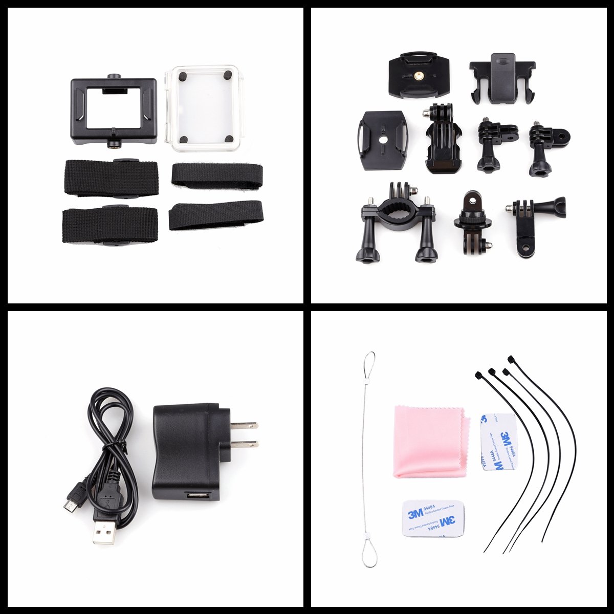 Lightdow Action Camera 4K WiFi Ultra HD Waterproof 30M Sports Camcorder with 170° Sensor and Mounting Accessories Kits
