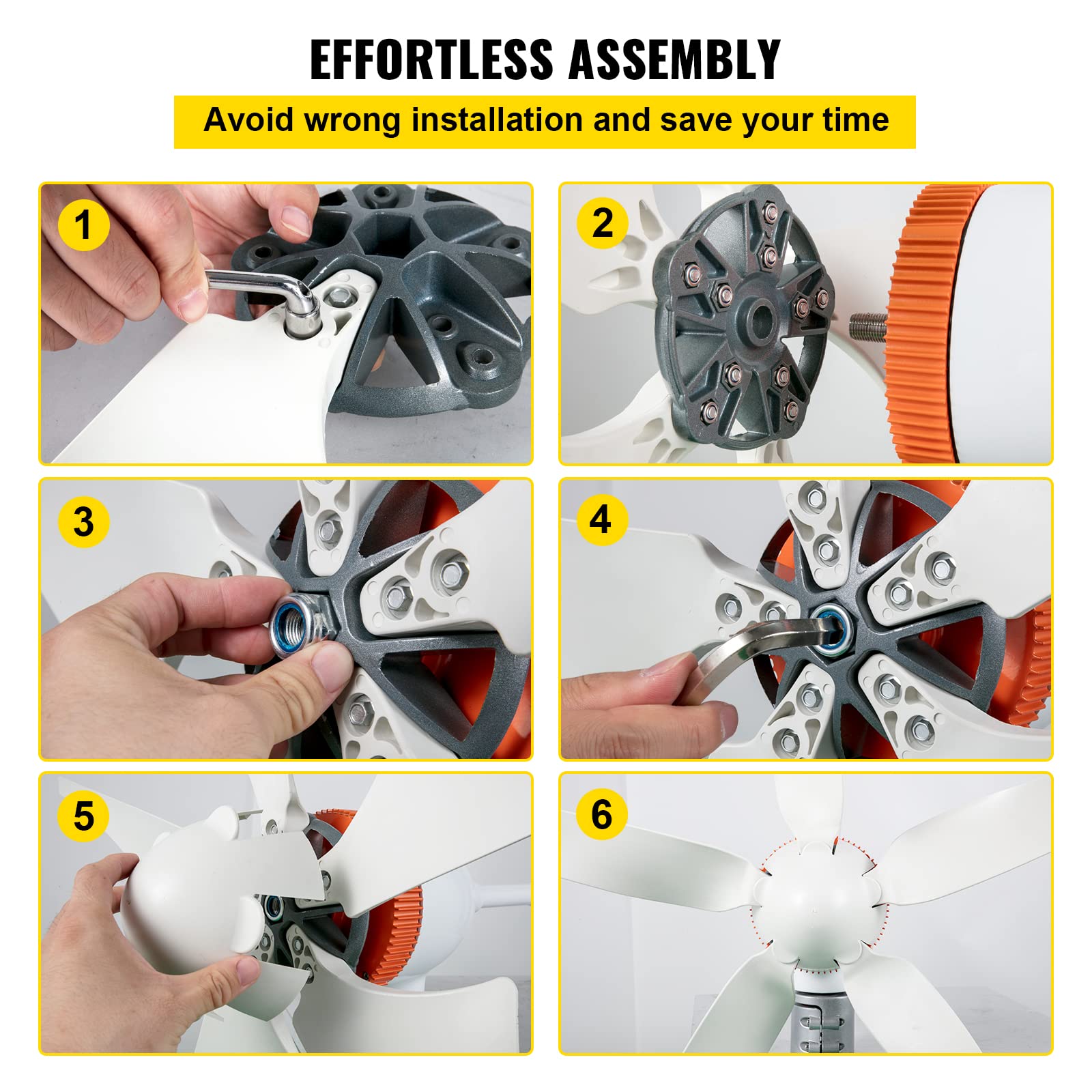 VEVOR Wind Turbine Generator, 12V/24V Wind Turbine Kit, 500W Wind Power Generator with MPPT Controller 5 Blades Auto Adjust Windward Direction Suitable for Terrace, Marine, Motor Home, Chalet, Boat