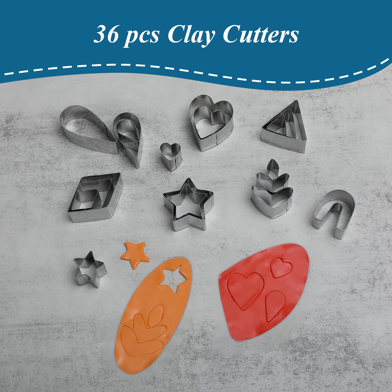 MADLYN RHUE Polymer Clay Earring Making Kit with 36PCS Clay Cutters and 32PCS Oven Bake Clay, Modeling Clay Jewelry Making Kit for Beginner (Instruction Included)