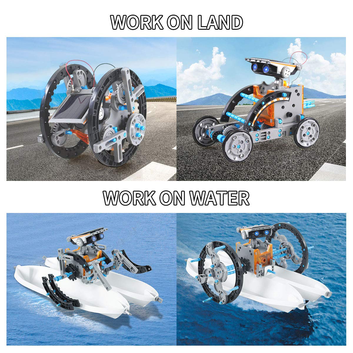 LYiUP Solar Robot Kit 12 in 1 STEM Robot Toy Education Learning Science DIY Solar Powered Building Toys for Kids Age 8+ Years Old Boys Girls