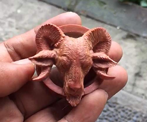 Mystic Metals Body Jewelry Pair of Hand Carved Saba Wood Goat Head Plugs(PW-340) (5/8" (16mm))