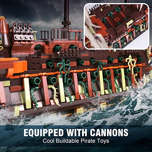 YESHIN Pirates Ship Model Building Kits, Pirate Brick Toy Set Construction Set to Build, Assembly Toy for Teens Collections