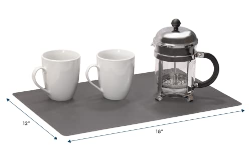 S&T INC. Coffee Mat, Silicone Mat for Coffee Maker and Espresso Machine, Coffee Maker Mat for Countertops, Silicone Grey, 12 in. x 18 in., 1 Pack