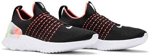 Nike Women's React Phantom Run Fk 2 Shoes, Black/Multi-color-bright Mango, 6