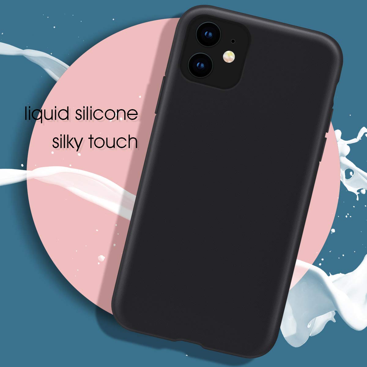 MILPROX Case Compatible for iPhone 11 with Screen Protector, Liquid Silicone Gel Rubber Shockproof Slim Shell with Soft Microfiber Cloth Lining Cushion Cover (2019 6.1")- Stone