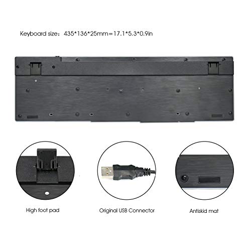 mafiti Gaming Keyboard Wired USB Full Size 3-Colors Backlight Keyboards for Computer Desktop PC Laptop Windows