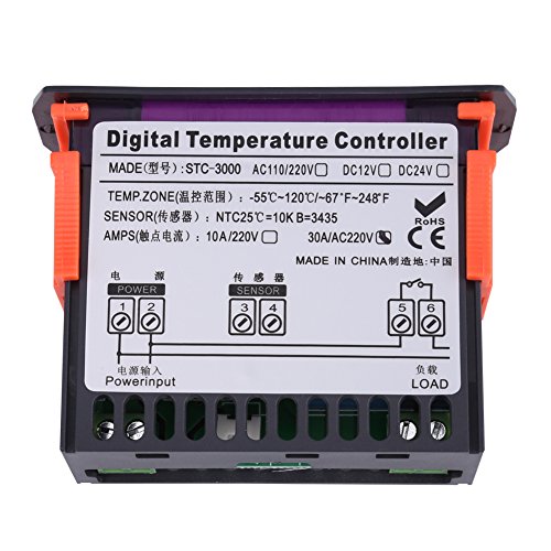 Walfront STC-3000 110V-220V Digital Temperature Controller Thermostat with Sensor(110-220V30A)