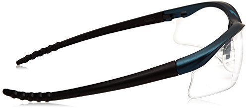 MCR Safety Glasses DL310AF DL1 Clear Lens with UV Protection and Anti-fog Coating, Blue Metallic Frame, 1 Pair