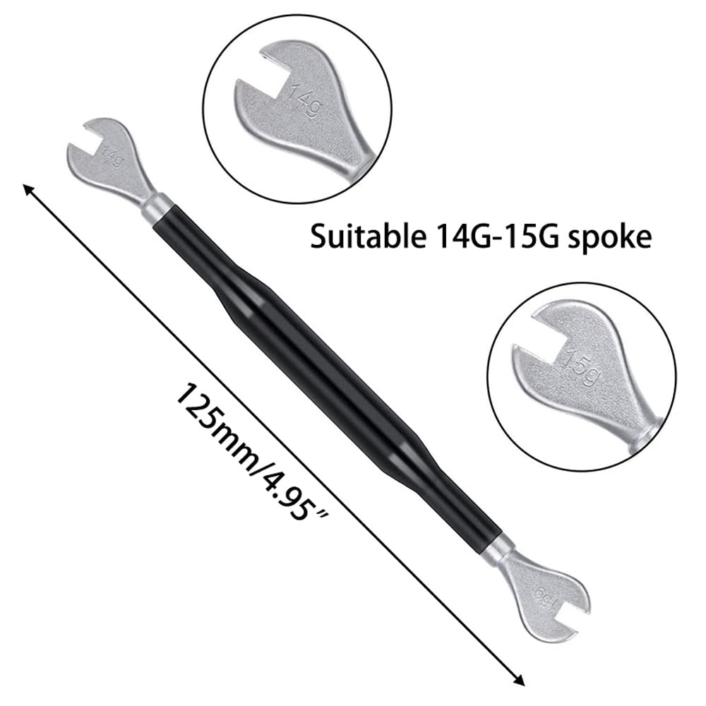 Saipe 3pcs Bike Spoke Tool Bicycle Spoke Wrench Bike Rim Truing Tool Correct Kit Cycling Pocket Tools for Adjust Bicycle Wheel Tension
