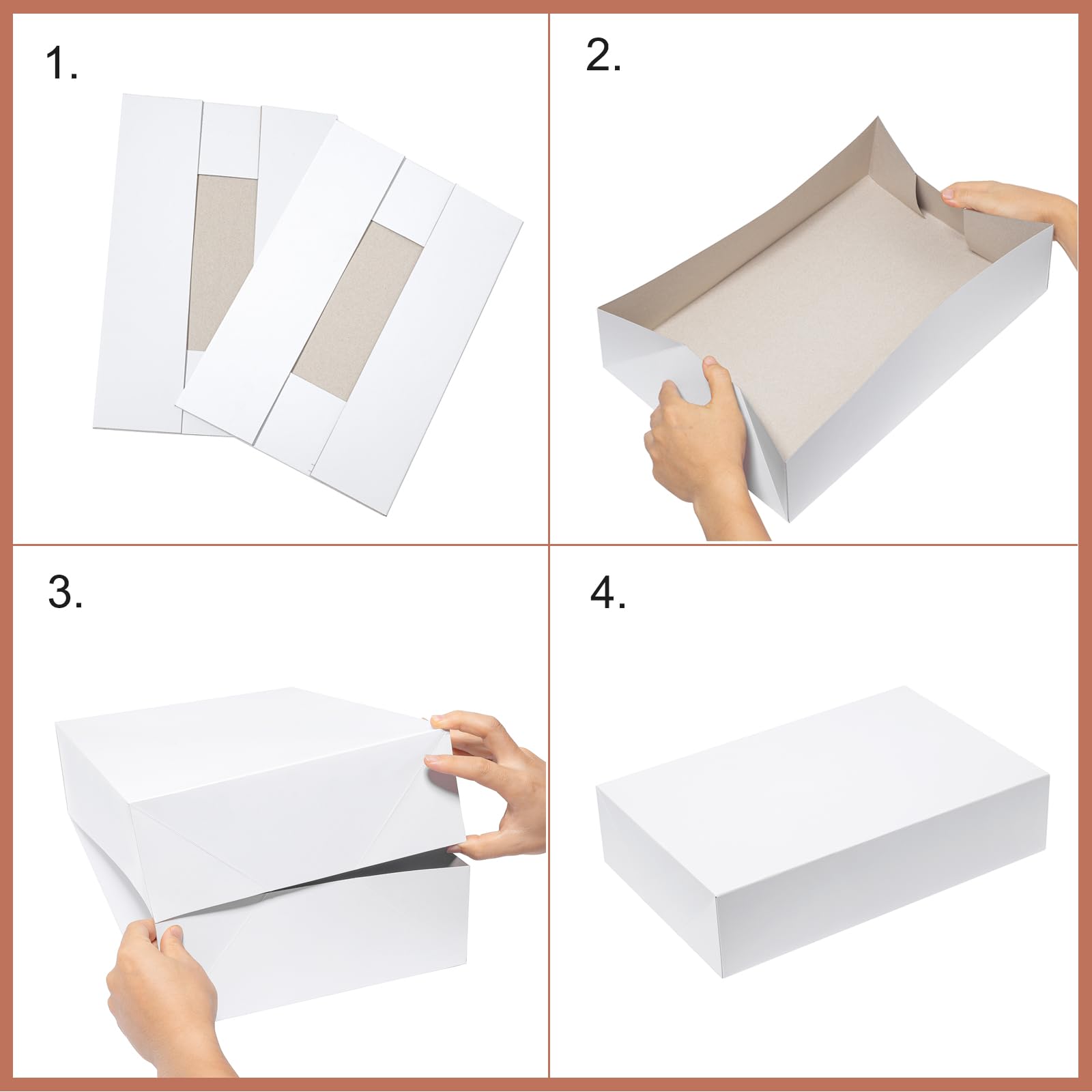 Mcfleet 16 Pack Gift Boxes with Lids Assorted Sizes Small to Extra Large Different Size Gift Box for Wrapping Christmas Presents, Holidays, Birthday Gift White