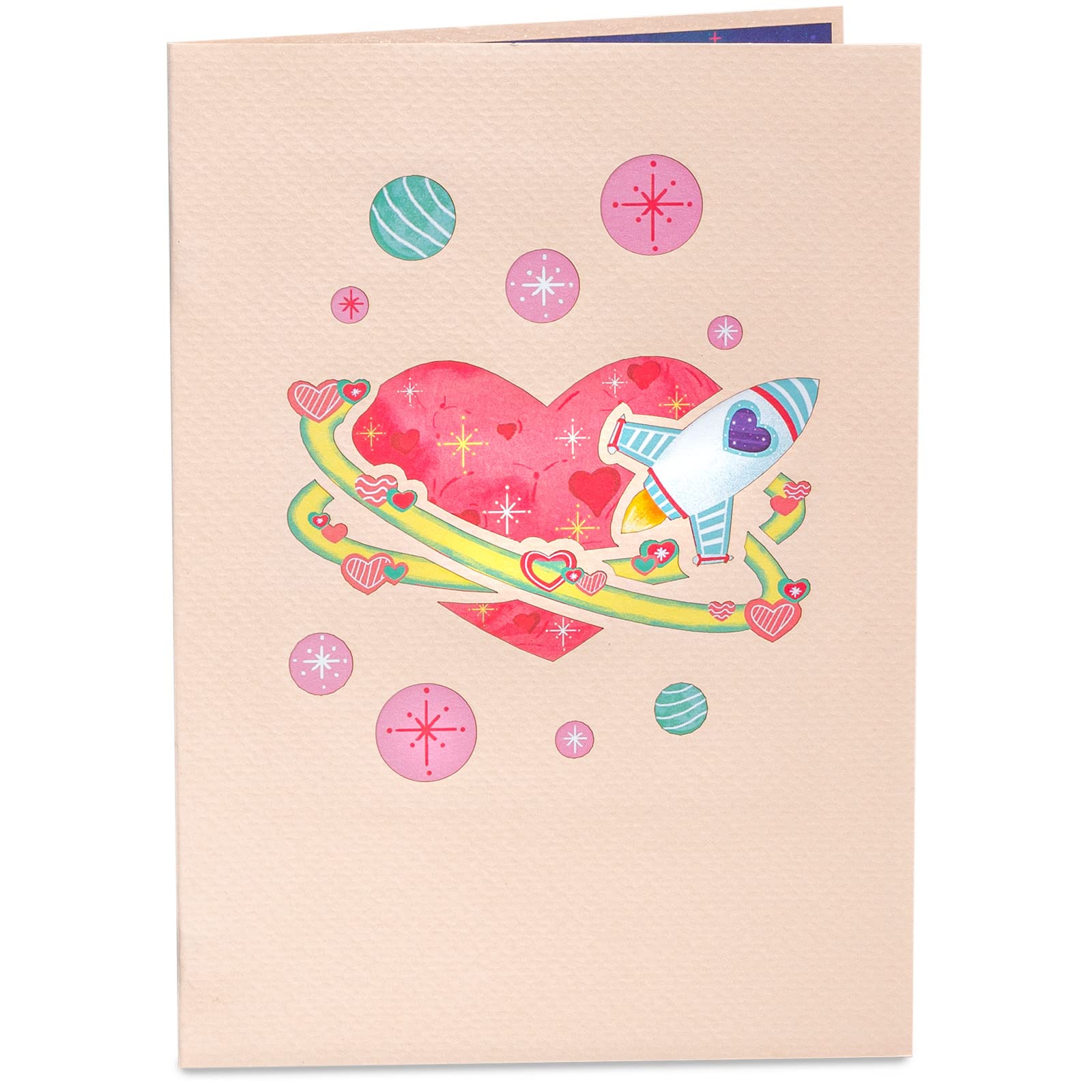 Paper Love Pop Up Valentines Card, 3D Love Galaxy - 5" x 7" Cover - Includes Envelope and Note Card