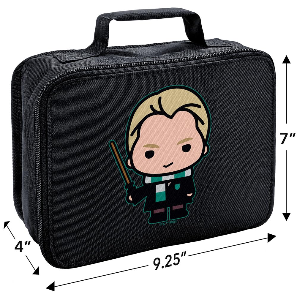 LOGOVISION Harry Potter Draco Cute Chibi Character Insulated Soft Sided Lunch Box - Reusable Lunch Bag For School Office Work, BPA Free