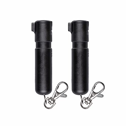 SABRE Mighty Discreet Pepper Spray for Self Defense, Protect Against Multiple Threats, 16 Bursts, Small Ultra-Compact Design, UV Marking Dye, Snap Clip, Key Ring, Twist Lock Safety, 0.18 fl oz, 2 Pack