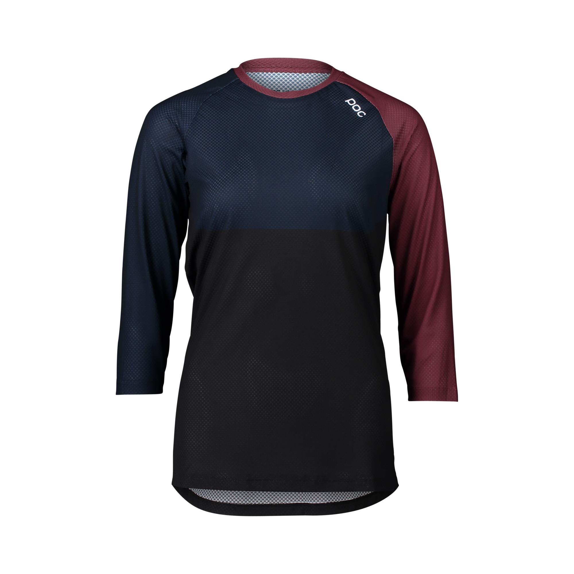 POC, W's Mountain Biking Pure 3/4 Jersey, Propylene Red/Turmaline Navy/Uranium Black, LRG