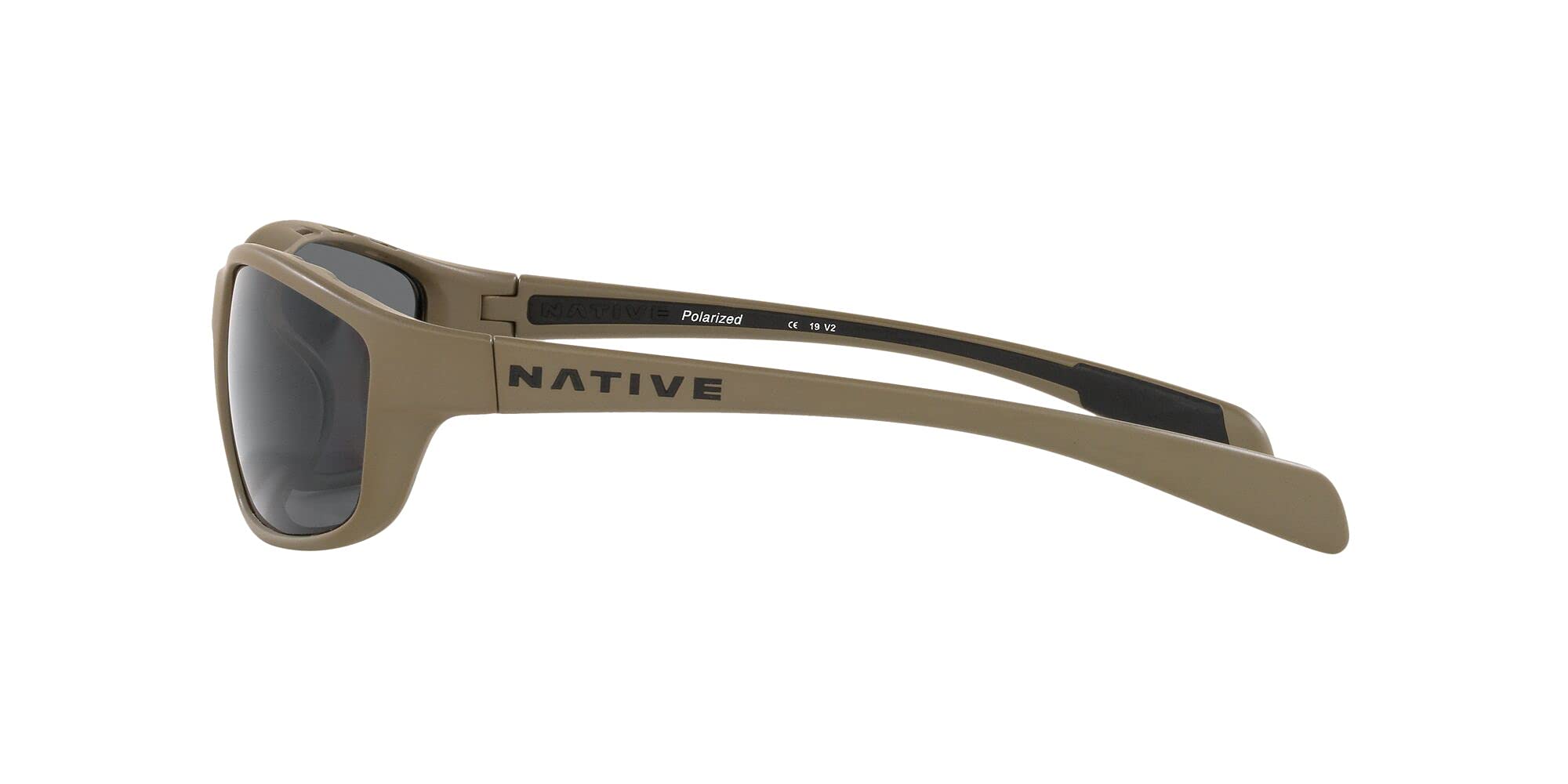 Native Eyewear Men's XD916 Kodiak Rectangular Sunglasses, Desert Tan/Grey Polarized, 60 mm