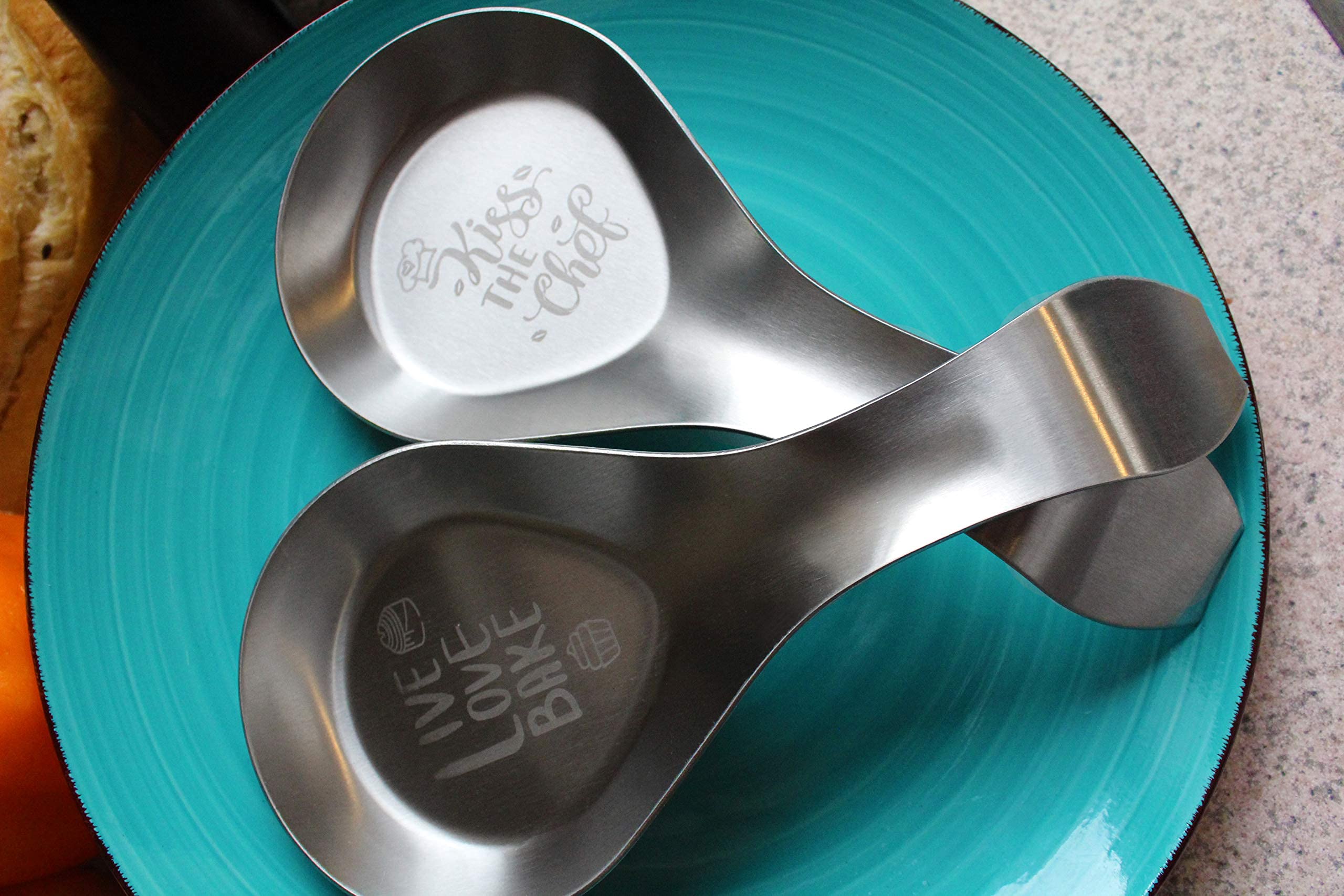 Spoon Rest Kitchen Utensil Holder β Tools For Stove Top And Pot, Stainless Steel With Two Unique Designs Perfect As Gift For Moms And For People That Love Cooking Gadgets