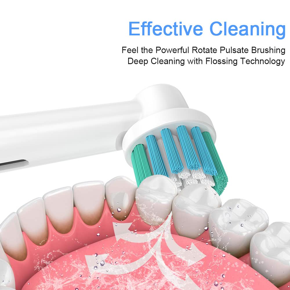 Replacement Toothbrush Heads Compatible with Oral B Braun Electric Toothbrushes, Brush Head Refills for Precision Clean and Gum Care, 6 Pack