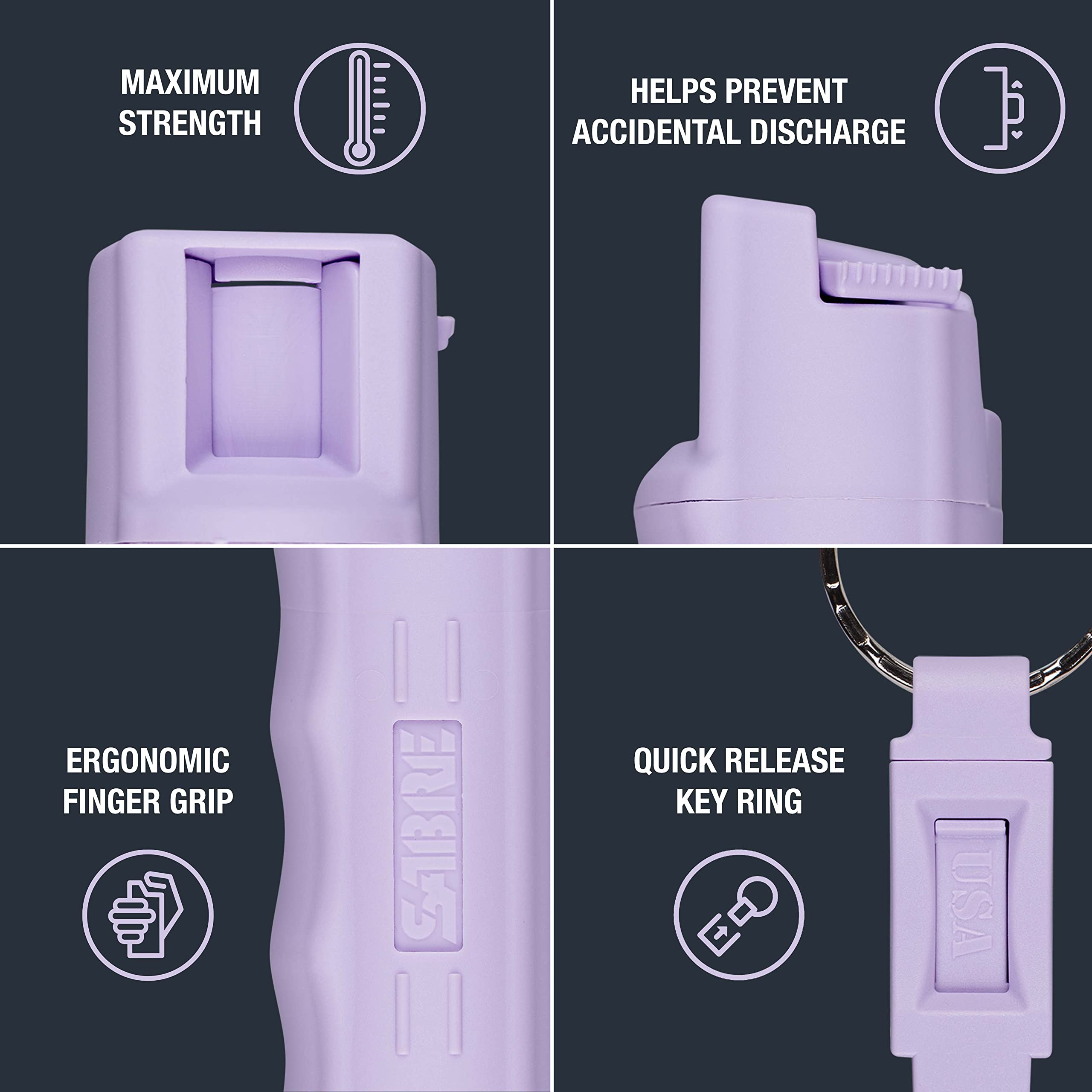 SABRE Personal Safety Kit with Pepper Spray and 2-in-1 Personal Alarm with LED Light, 0.54 fl oz, 25 Bursts,130dB Alarm, Audible Up to 1,250 Feet