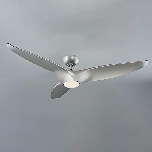 Morpheus III Smart Indoor and Outdoor 3-Blade Ceiling Fan 60in Automotive Silver with 3500K LED Light Kit and Wall Control works with Alexa, Google Assistant, Samsung Things, and iOS or Android App