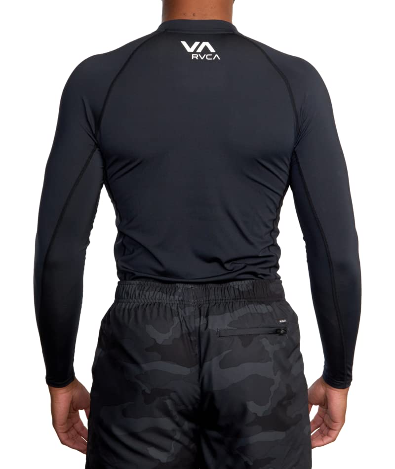 RVCA Mens Long Sleeve Surf Shirt - Sport Rashguard (Black, XX-Large)