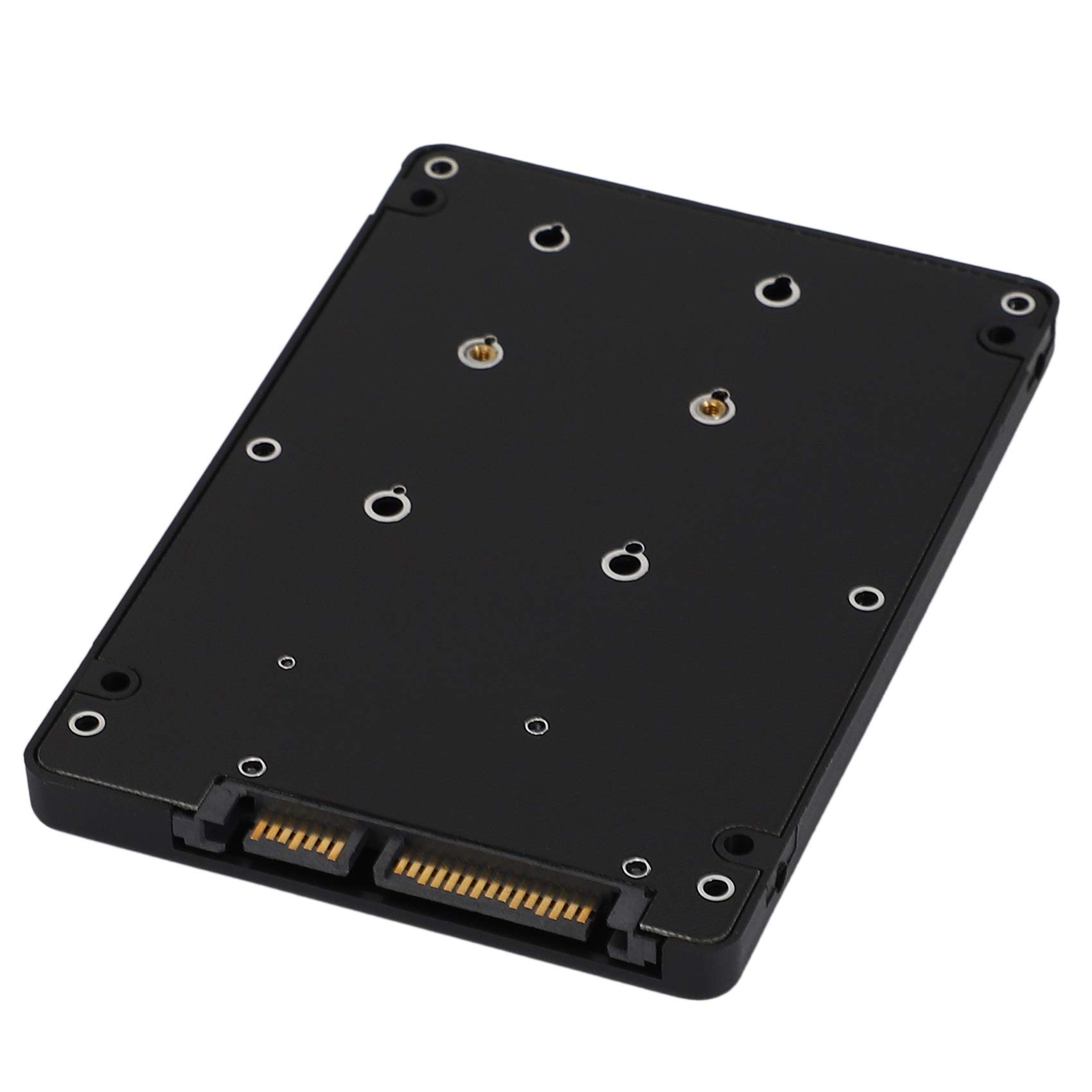 ZHONGHE Mini Pcie mSATA SSD to 2.5 inch SATA3 Adapter Card with Case 7 mm Thickness Black