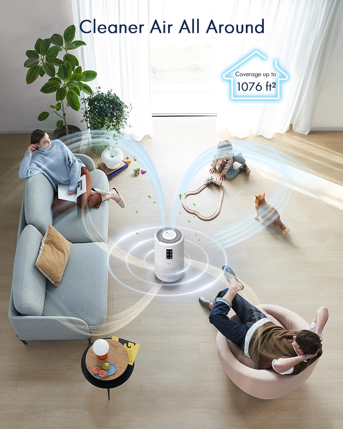 VEWIOR Air Purifiers for Home Large Room and Electric Spin Scrubber for Cleaning Bathroom Floor Tile