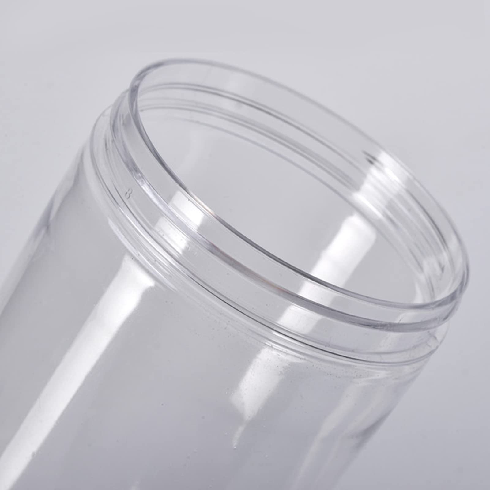 Set of 6Pcs Clear Plastic Food Storage Jar with Lid, Round Transparent Skinny Storage Container for Spaghetti, Pasta and Dry goods (Clear 6pcs)