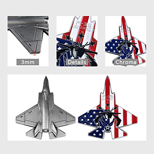 US Air Force Challenge Coin Colorized F-35 Lightning II Fighter Jet Military Coin for Airman