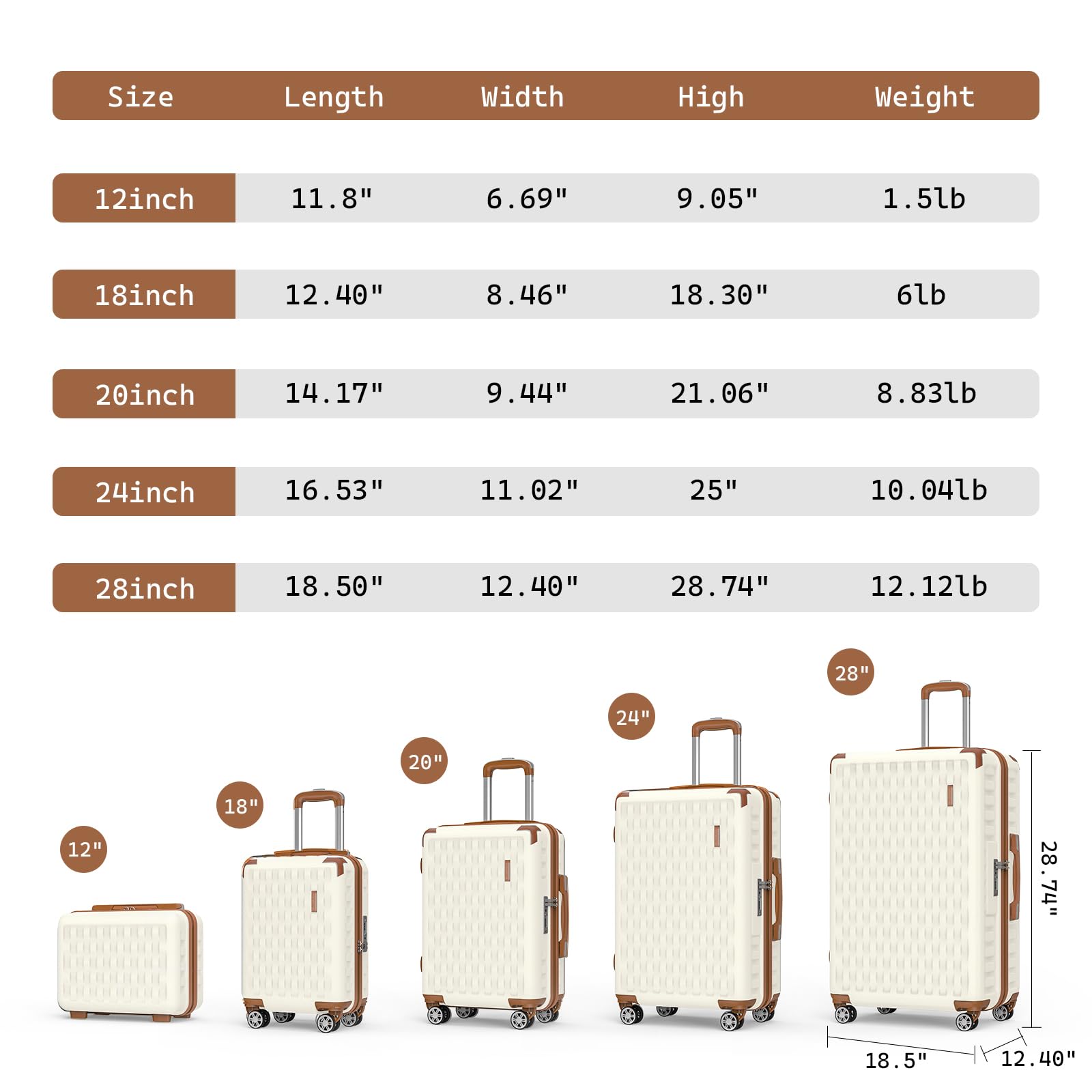 Melalenia ABS Hardside Medium Checked Luggage, Suitcase with Double Spinner Wheels,TSA Travel Luggage Locks (24 Inch,Gold)