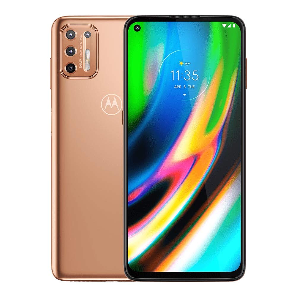 Motorola Moto G9 Plus 128GB, 4GB RAM, XT2087-1, 64MP Camera System, 6.81 inches, LTE Factory Unlocked Smartphone - International Version (Rose Gold)