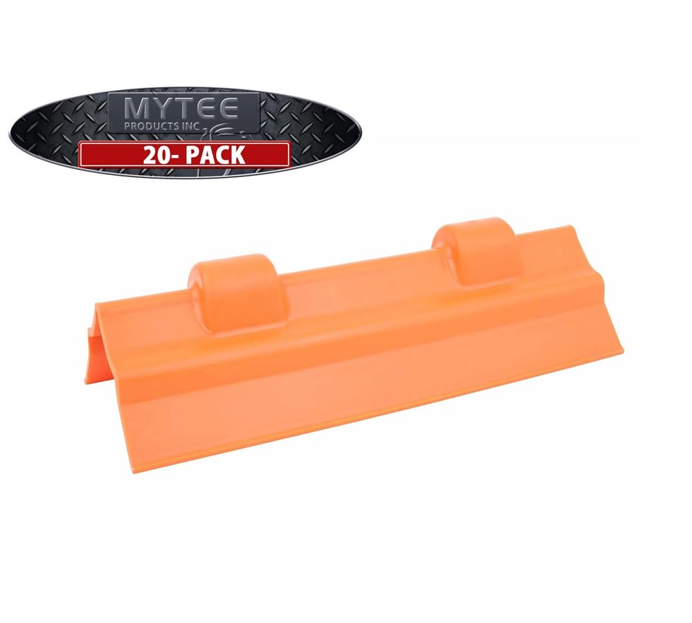Mytee Products 20 Pack 12" Orange Plastic Flatbed Edge Protector for Cargo Loads & Straps | Plastic Corner Protector Tie Down Webbing Strap Guard for Winch, Ratchet Straps on Flatbed Trailers