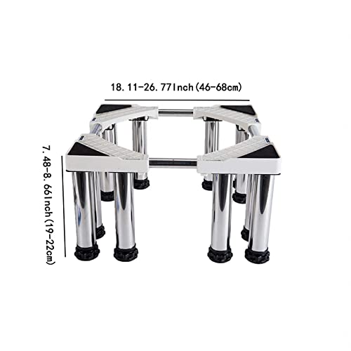 MBETA Risers for Washer and Dryer, 12 Strong Legs High 20 Cm,Push Button Locking Adjustment Refrigerator Stand, for Washing Machines,Dryers,Refrigerators (3-5 Days Delivery)