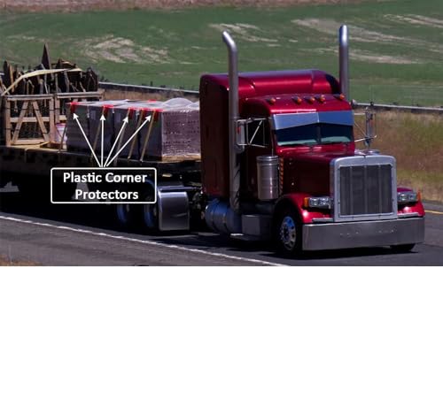 Mytee Products (20 Pack) V Edge Protectors Flatbed, 8" x 12", Red | Vee Shaped Plastics Corner Protectors for Cargo Loads | Tie Down Strap Guard for Winch, Ratchet Straps on Flatbed Truck Trailers