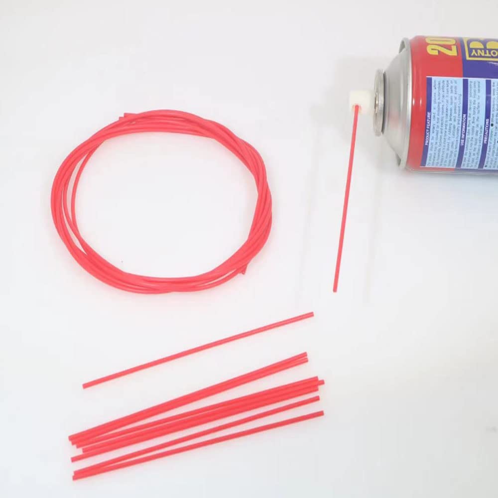 Spray Can Replacement Straws, Replacement Spray Can Extension Straw,Red Plastic Extension Straws,50Inches. (10-Count)