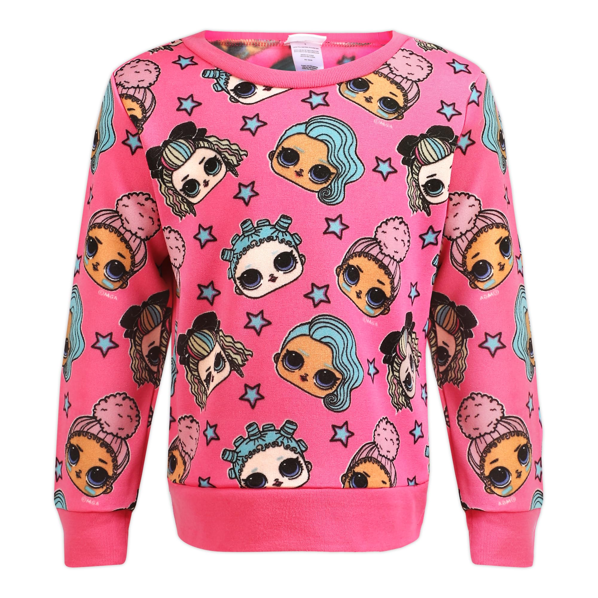 LOL Surprise Dolls Girls Sweatshirt and Jogger Set for Little and Big Girls – Pink/Black