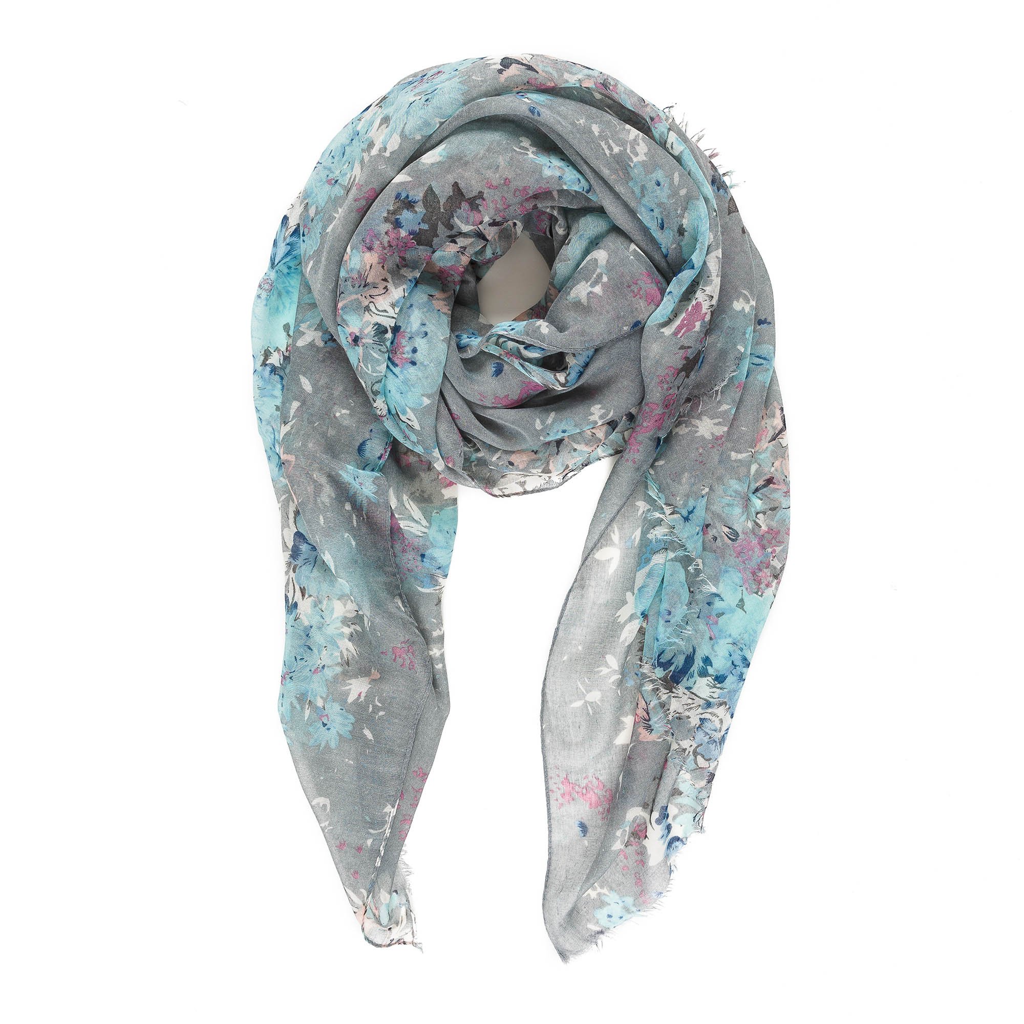 MELIFLUOS DESIGNED IN SPAIN Scarf for Women Lightweight Floral Flower Scarves for Summer Fall Spring Shawl Wrap (P077-4)