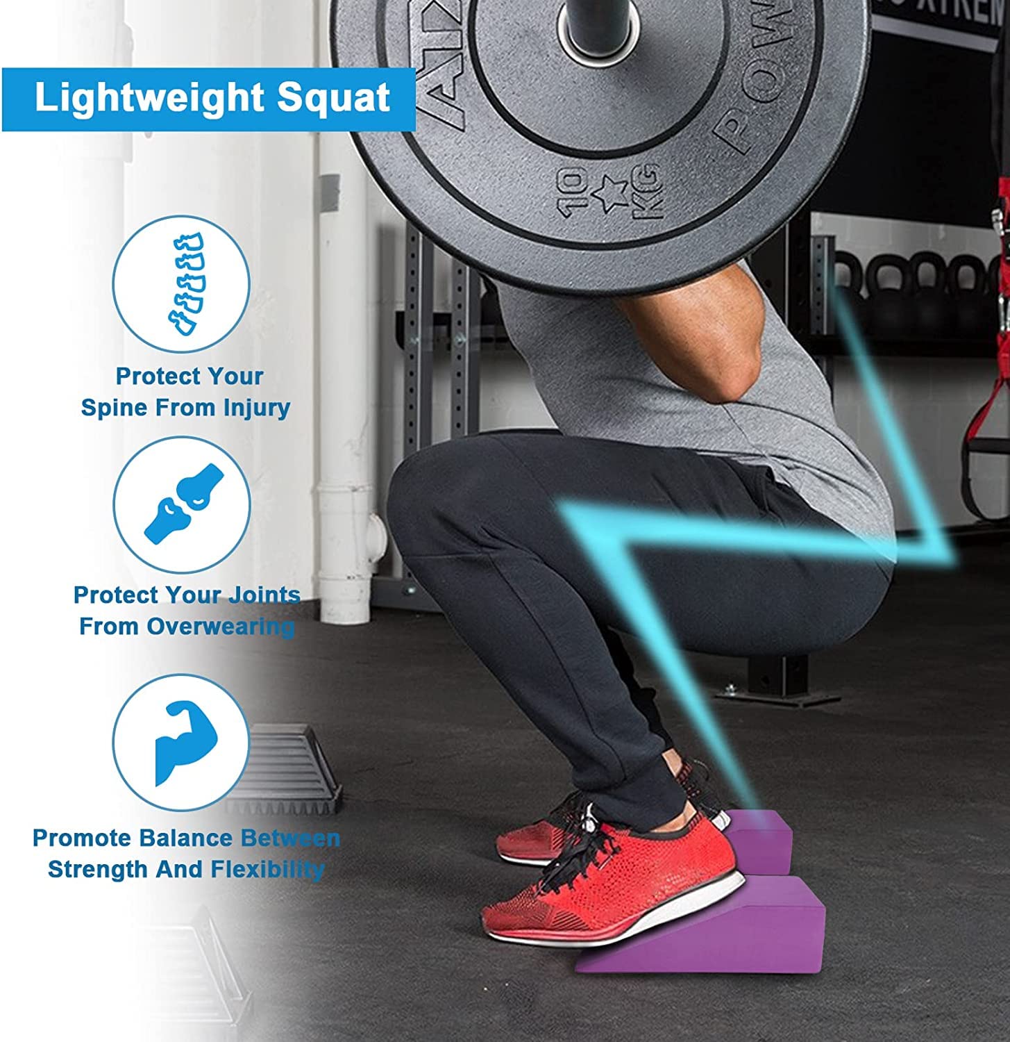 Violet Yoga Foam Wedge Blocks (Pair) Soft Wrist Wedge, Supportive Foot Exercise Accessories, Calf Raise Block, Calf Stretcher, Balance, Pushup,Yoga Wrist Support, Pilates, Squat Wedge, EVA Riser Block