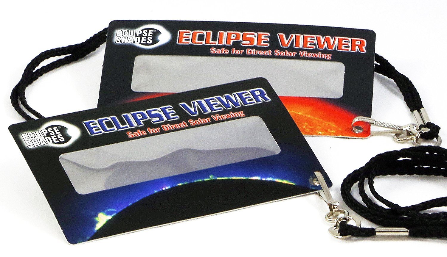 Rainbow Symphony Eclipse Viewers, Replaces Eclipse Glasses, Safe for Direct Sun Viewing, Great for Kids, CE & ISO Certified, Made in USA, 5 Pack with Wearable Lanyard