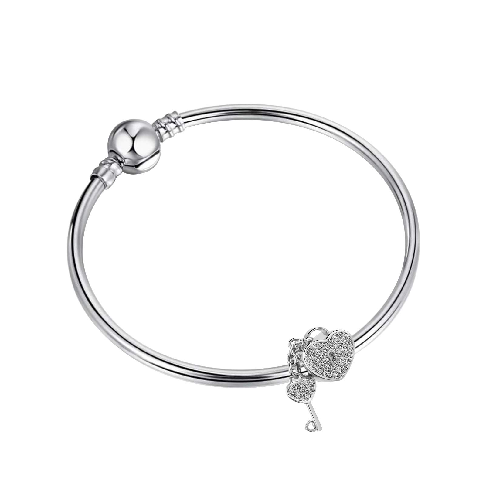 New Lock and Key To My Heart Charm Love Forever friend Bead Compatible with Women Pandora Bracelets