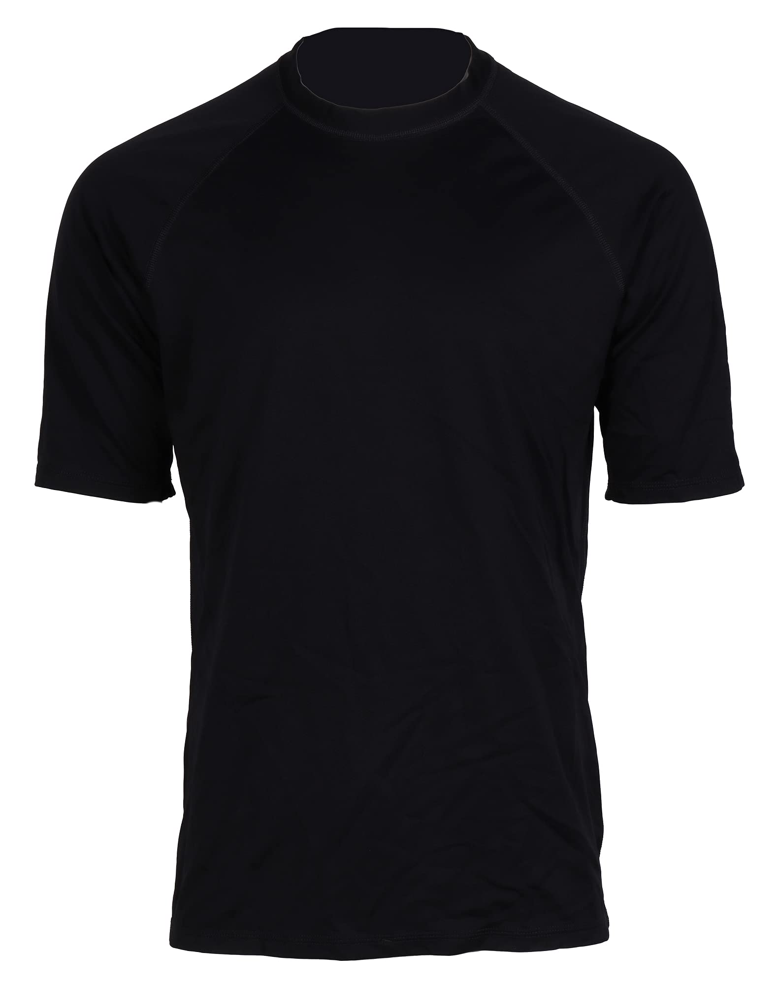 Men's Short Sleeve Water Resistant T-Shirt, UPF 50+ Sun Protection, Sun Block Shirt, Black, XX-Large