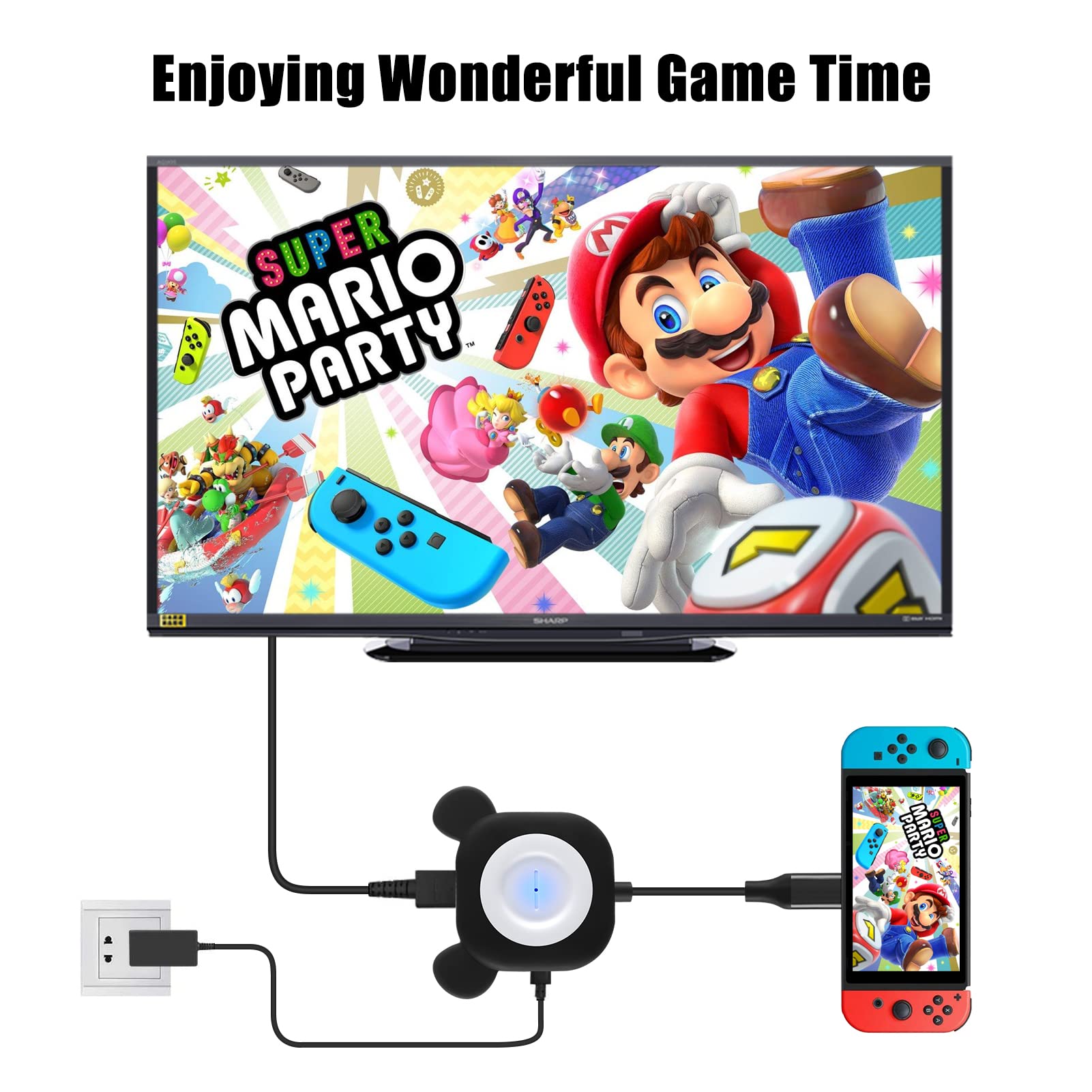 Switch Docking Station Adapter for Nintendo Switch Dock:4K HDMI USB 3.0 Hub Switch and Type C PD Charger Port Applied to Steam Deck MacBook Pro/Air Samsung Smartphone